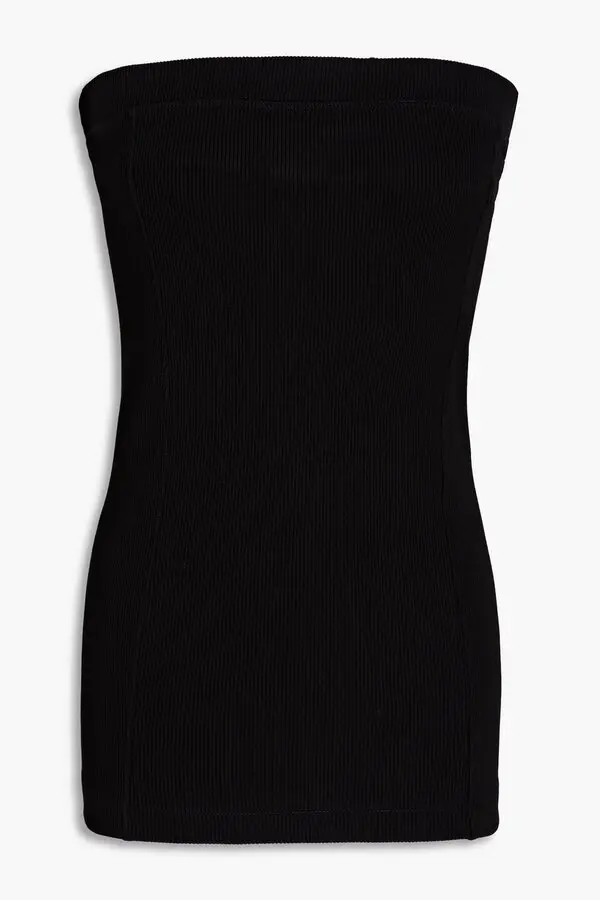 Bite Studios Strapless Ribbed Top - Black
