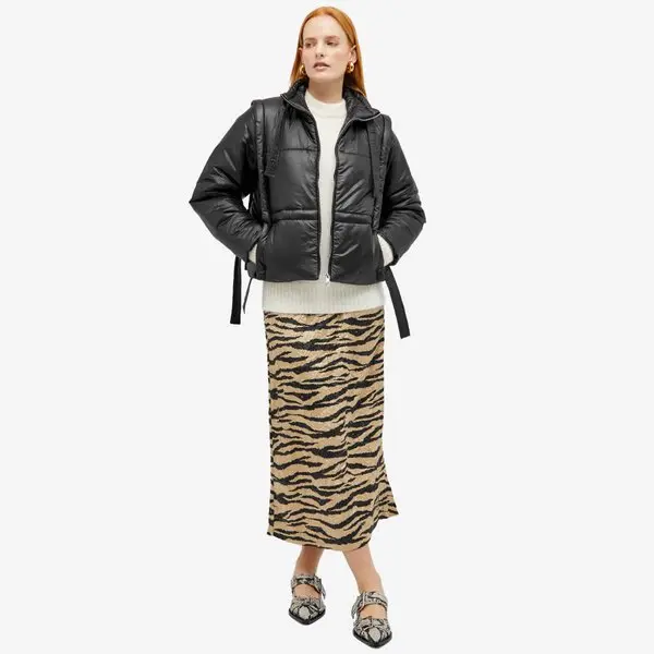 Ganni Shiny Quilt Vest Jacket In Black - 71% Off | Editorialist