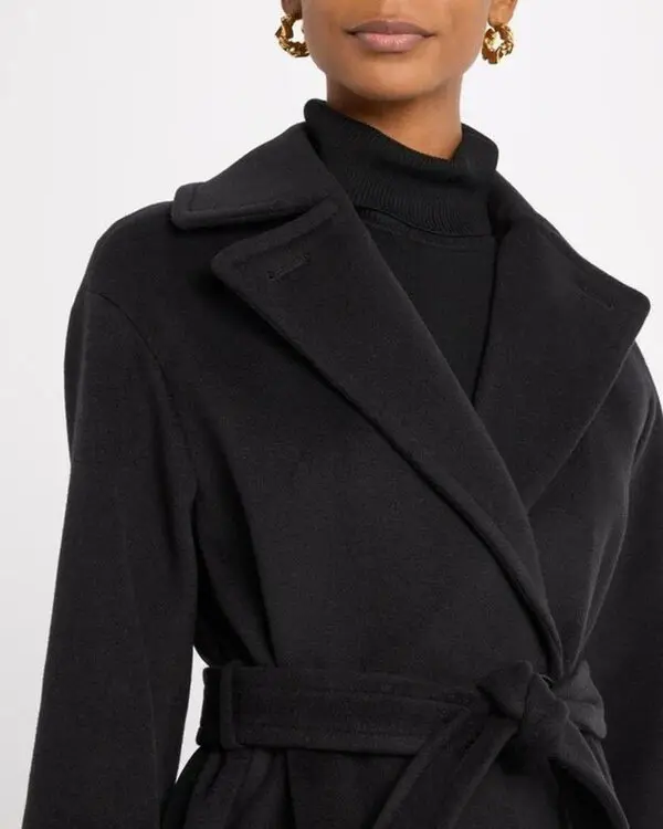 Akris Long Double-breasted Belted Coat - Black