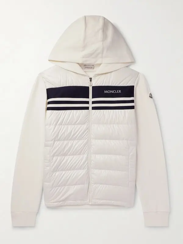 Moncler Slim-fit Zip-up Hoodie - Neutrals
