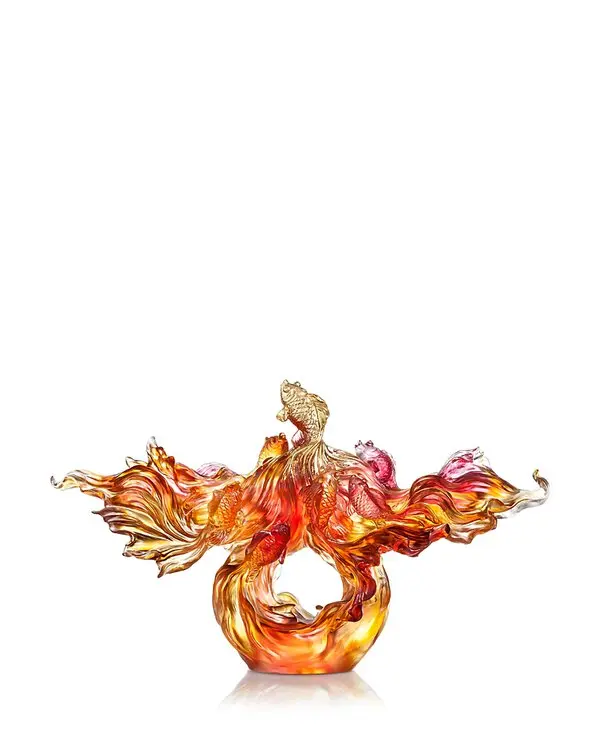 LIULI Rising New Era Goldfish Sculpture - Red/gold