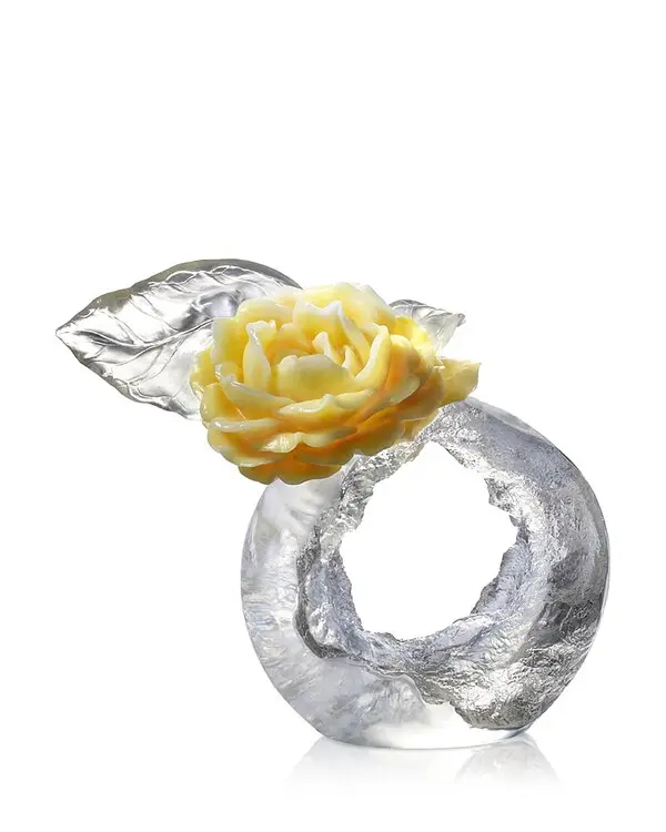 LIULI Singular Elegance Camellia Bloom Sculpture - Yellow