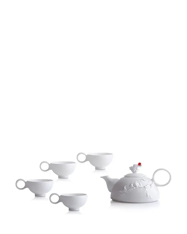 LIULI Autumn Mountain 5 Piece Tea Set - White