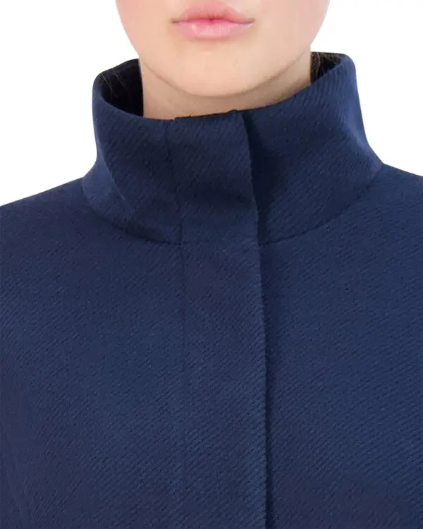 Cole Haan Twill Stand Collar Coat