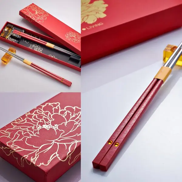 LIULI Blessed Chopsticks And Rests, Set Of 2