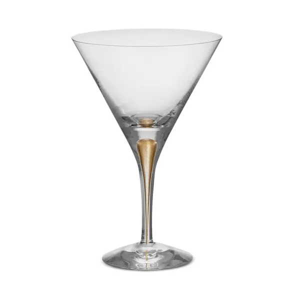 ORREFORS Intermezzo Gold Martini Glass, Set Of 2 Exclusive - Clear