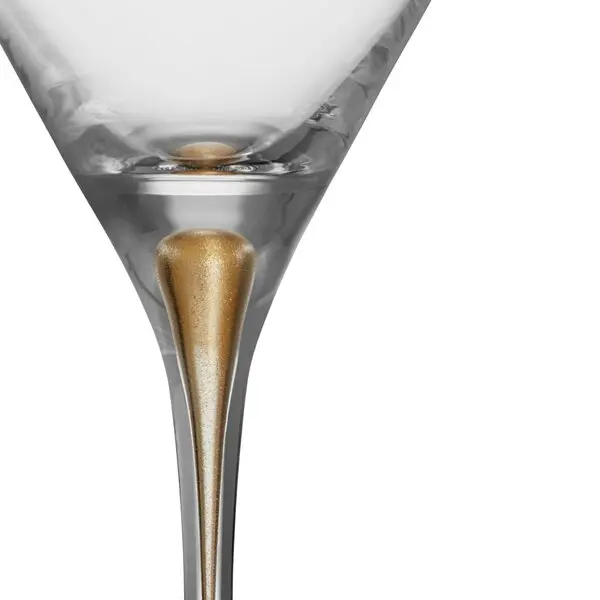 ORREFORS Intermezzo Gold Martini Glass, Set Of 2 Exclusive - Clear
