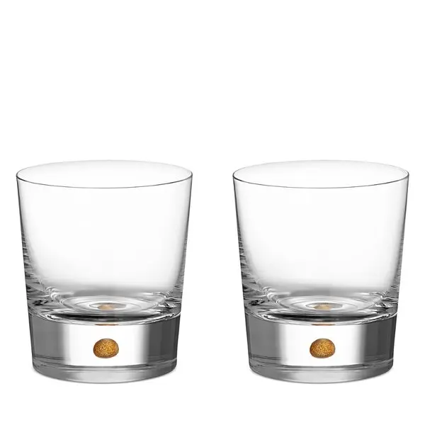 ORREFORS Intermezzo Double Old Fashion Gold Glass, Set Of 2 Exclusive - Clear