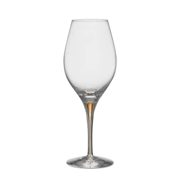 ORREFORS Intermezzo Balance Gold Wine Glass, Set Of 2 Exclusive