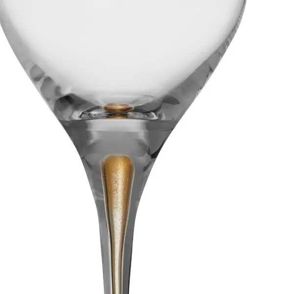 ORREFORS Intermezzo Balance Gold Wine Glass, Set Of 2 Exclusive