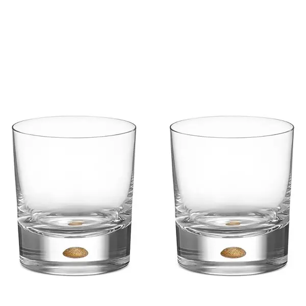 ORREFORS Intermezzo Gold Old Fashion Glass, Set Of 2 Exclusive - Clear