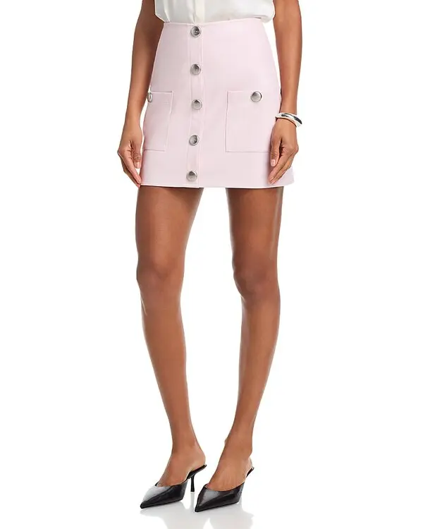 L'Agence Truman Faux Leather Mini Skirt - Icy Lilac