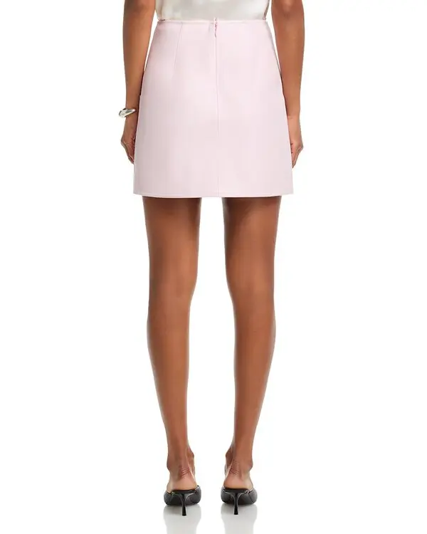 L'Agence Truman Faux Leather Mini Skirt - Icy Lilac