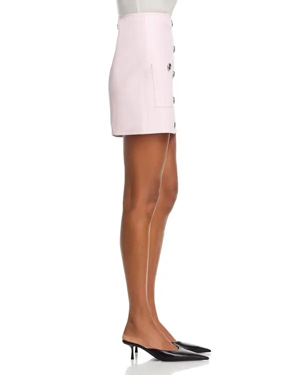L'Agence Truman Faux Leather Mini Skirt - Icy Lilac