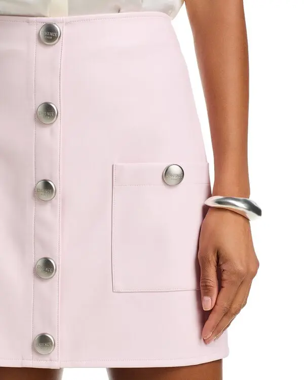 L'Agence Truman Faux Leather Mini Skirt - Icy Lilac
