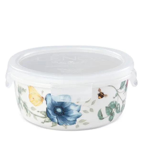 LENOX Butterfly Meadow Small Round Food Storage Container - White