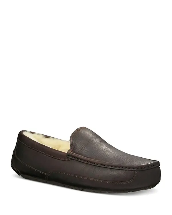 UGG Ascot Leather Slippers - Dark Spice