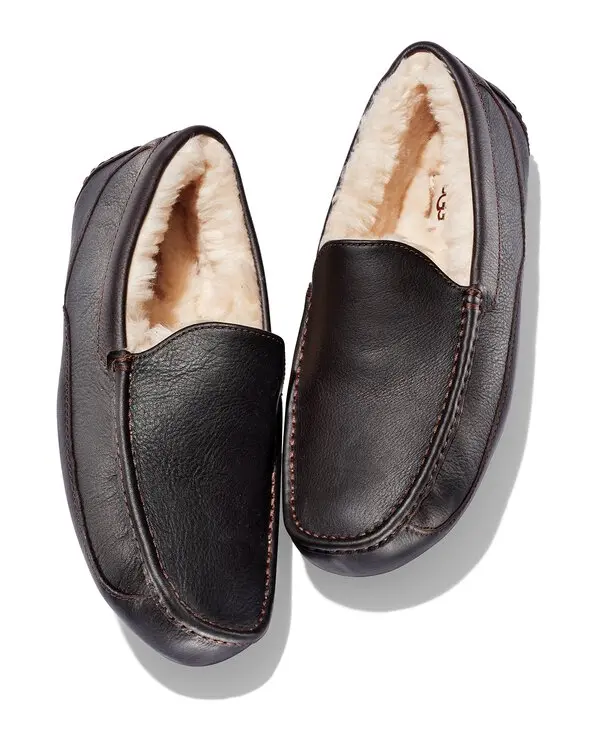 UGG Ascot Leather Slippers - Dark Spice