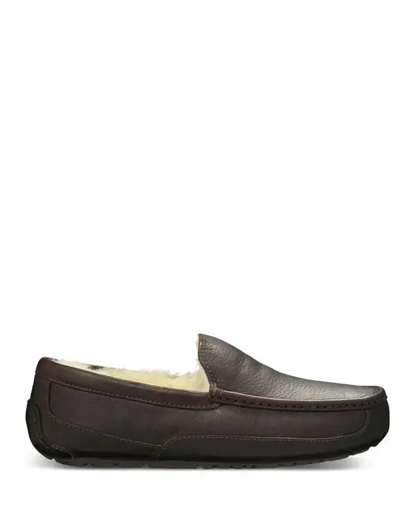 UGG Ascot Leather Slippers - Dark Spice