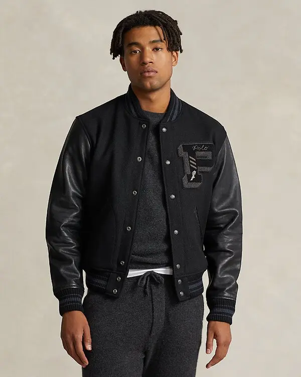 Ralph Lauren Mixed Media Letterman Jacket