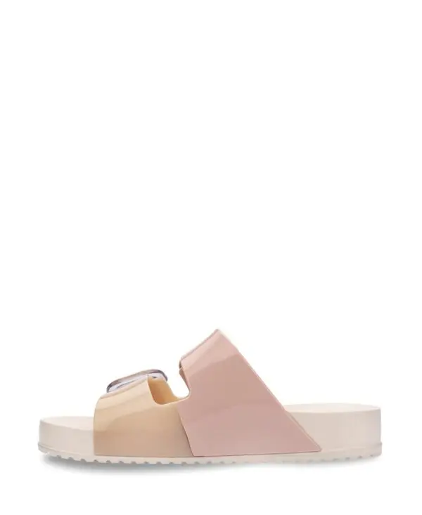 Melissa Cozy Slip-on Buckled Slide Sandals - Beige/pink
