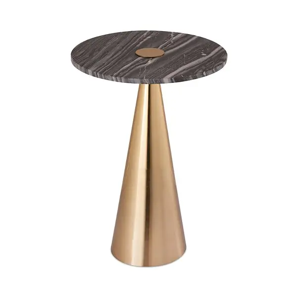 TOV FURNITURE Addyson Marble Side Table - Gold