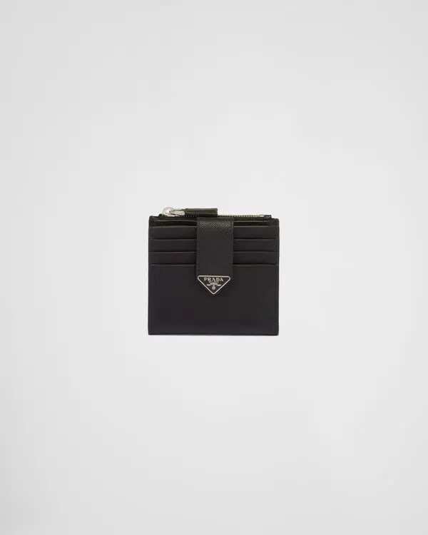 Prada Saffiano Leather Card Holder - Black