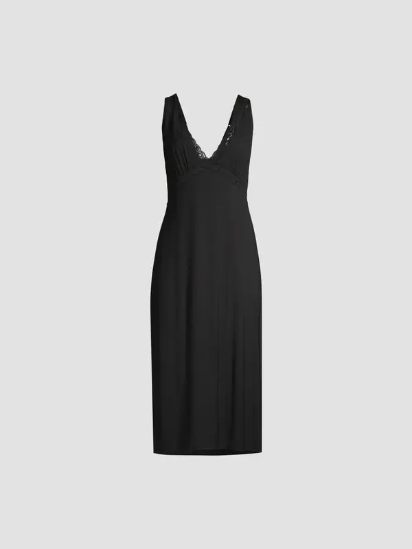 Natori Feathers Essentials Slip Midi-dress - Black