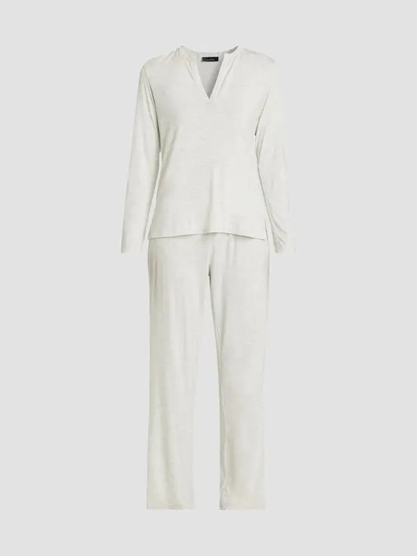 Natori Feathers Elets 2-piece Jersey Crop Lounge Set - Pebblestone