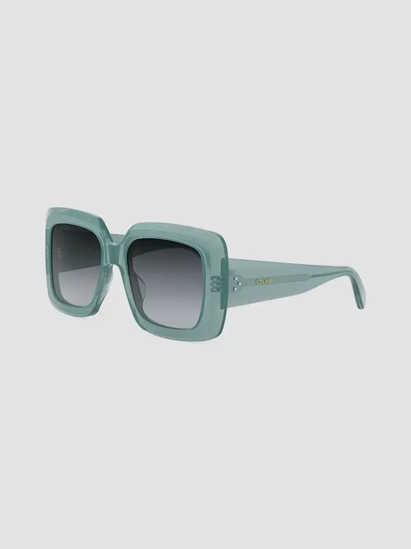 Celine Bold 54mm Square Sunglasses - Transparent Teal Gradient