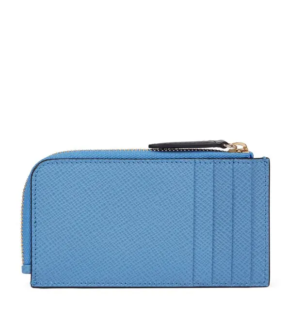 Smythson Leather 4-card Coin Purse - Blue