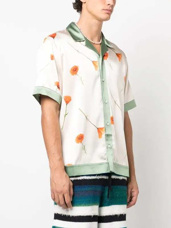 NAHMIAS Poppy-print Stretch-silk Shirt