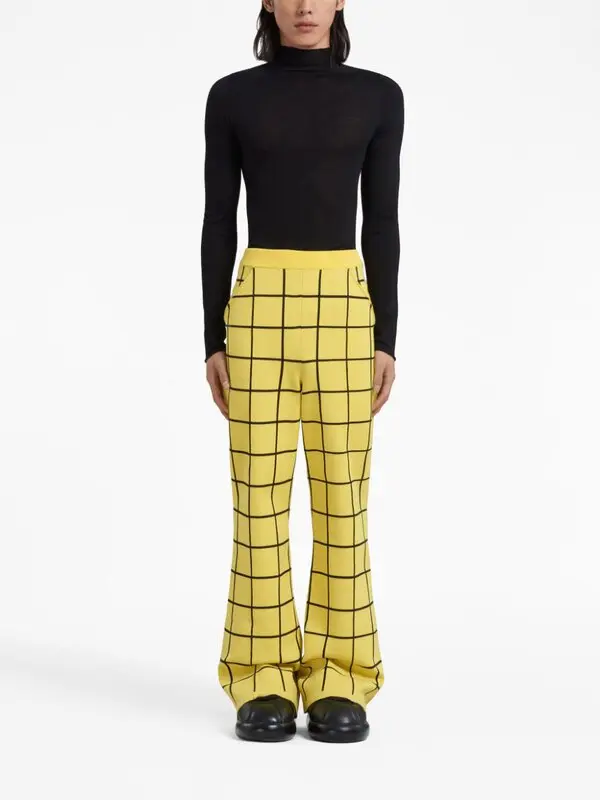 Marni Checked Flared Trousers