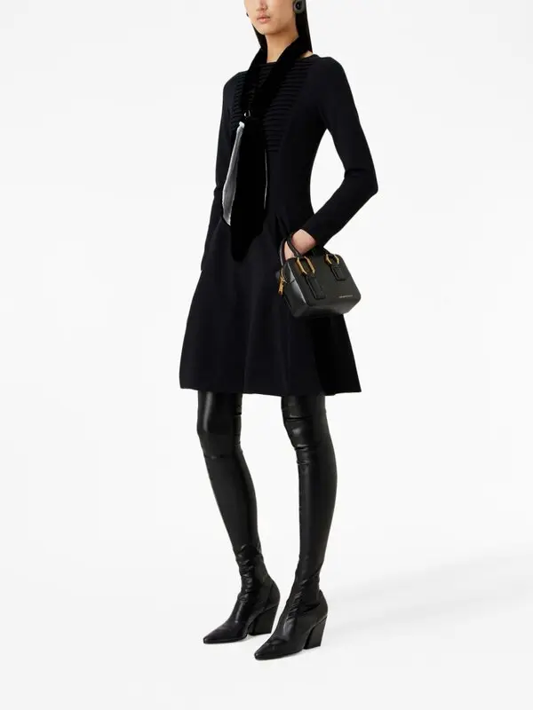 Emporio Armani Ribbed-bib Long-sleeved Dress