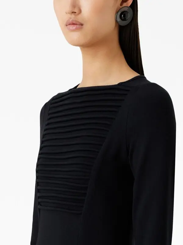 Emporio Armani Ribbed-bib Long-sleeved Dress