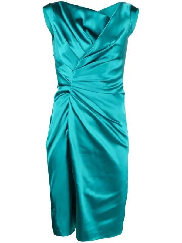 Talbot Runhof Gathered-detail Midi Dress