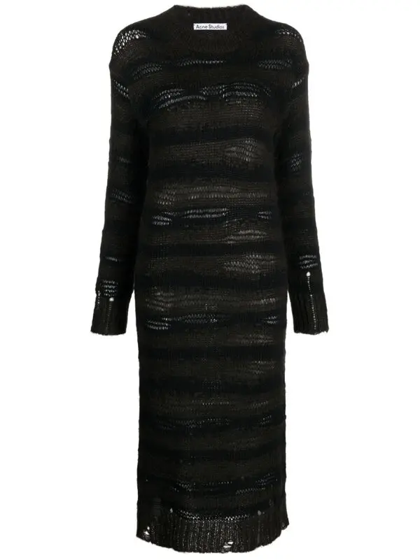 Acne Studios Striped Open-knit Midi Dress