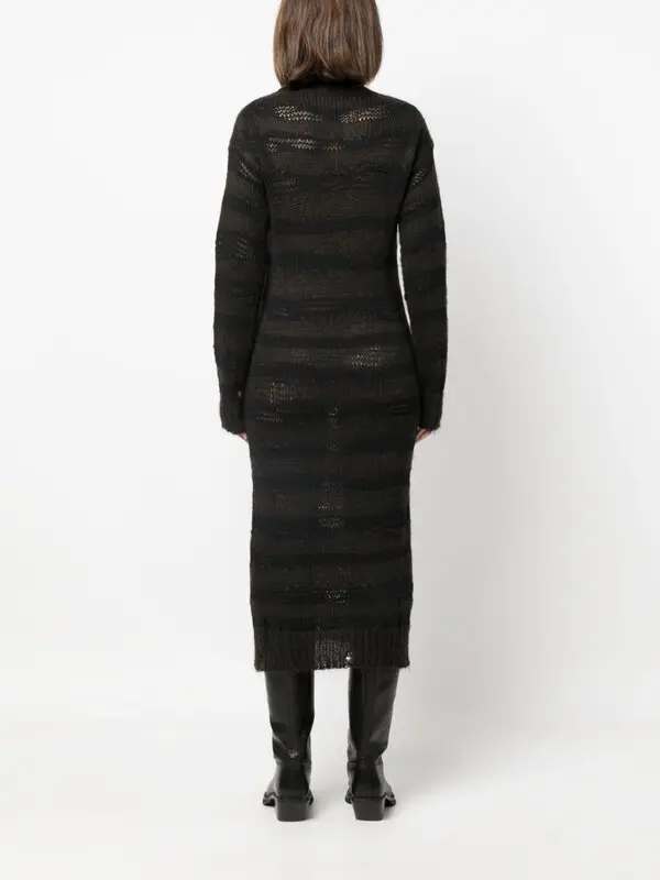 Acne Studios Striped Open-knit Midi Dress
