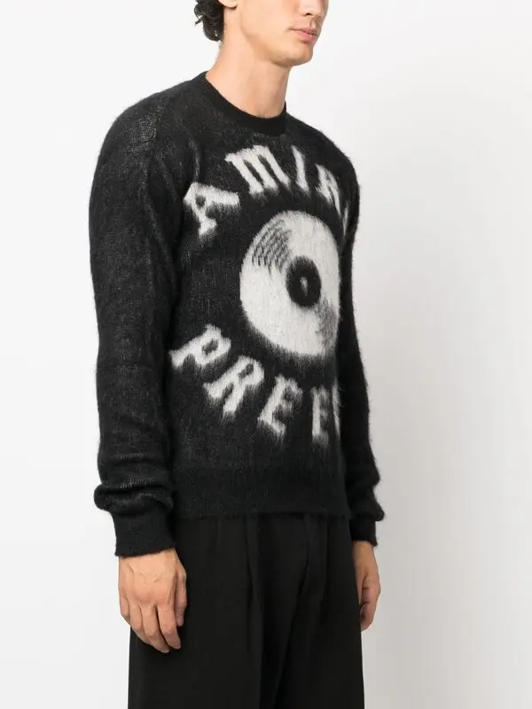 Amiri Brushed-effect Logo-print Jumper