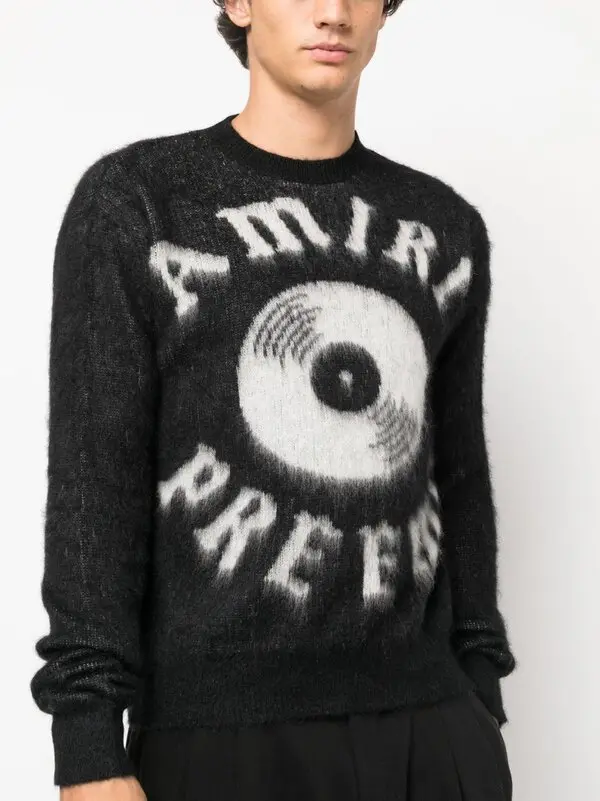 Amiri Brushed-effect Logo-print Jumper