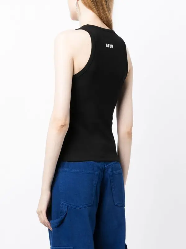MSGM Ribbed Heart-embellished Top