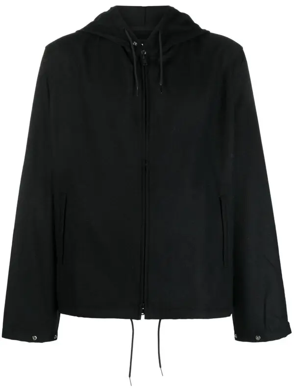 Y3 Logo-patch Flannel Hoodie