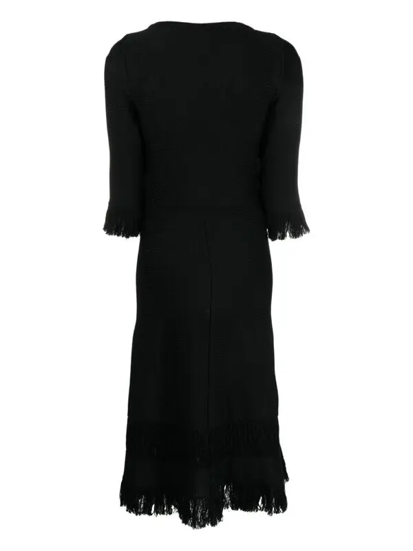 CHARLOTT Fringed-edge Knitted Wool Dress