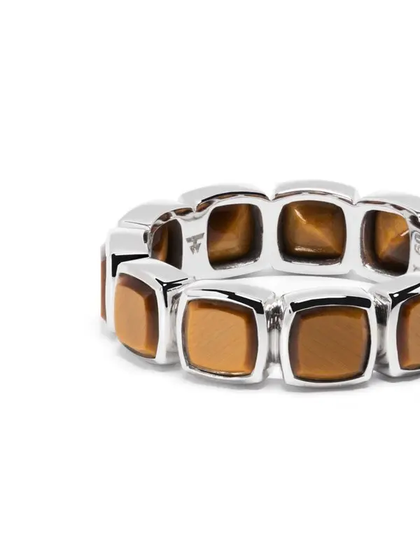 Tom Wood Sterling Cushion Tiger Eye Ring
