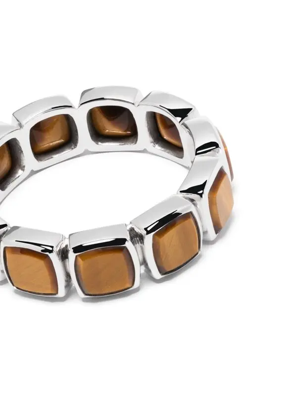 Tom Wood Sterling Cushion Tiger Eye Ring