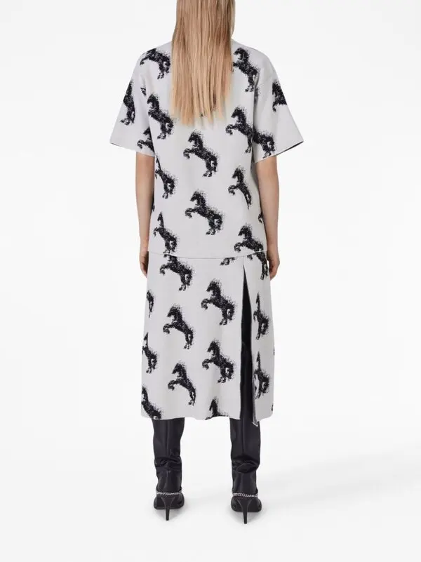 Stella McCartney Pixel Horse Jacquard Midi Skirt