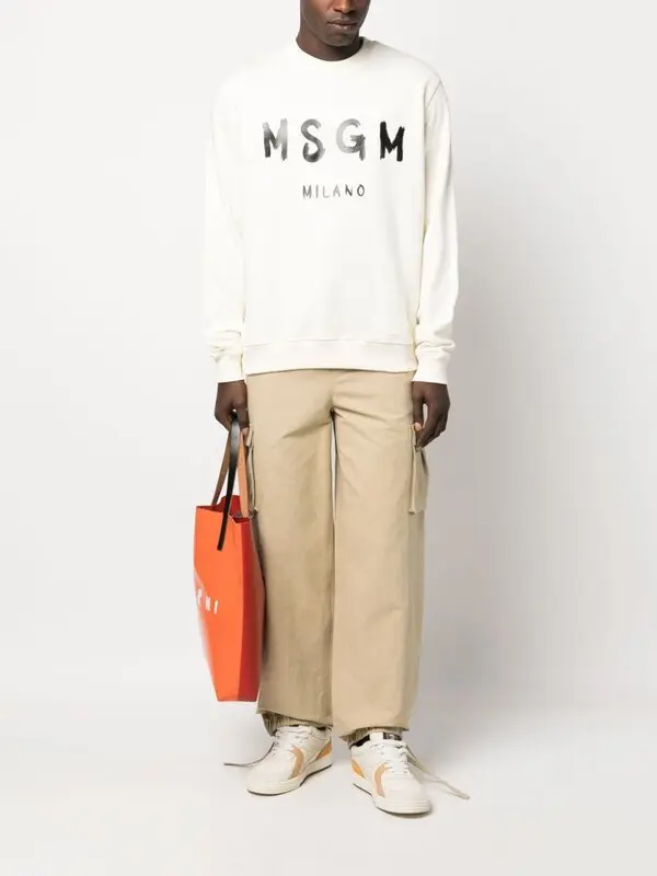 MSGM Logo-print Sweater - White