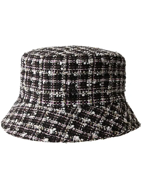 MAISON MICHEL Axel Tweed Bucket Hat - White
