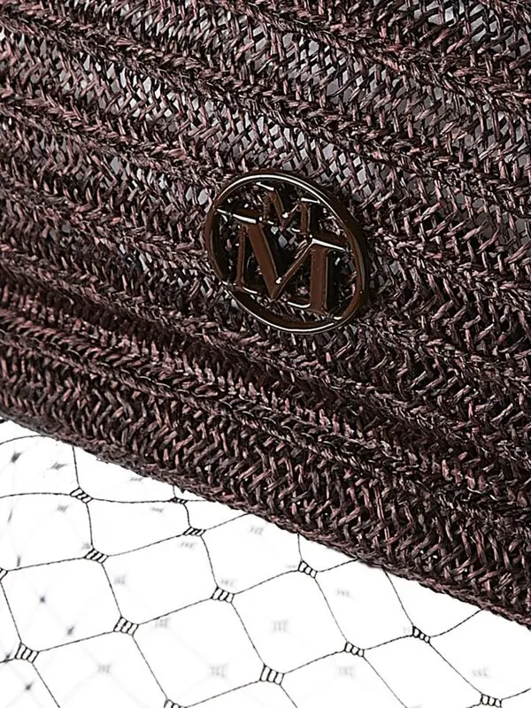 MAISON MICHEL Bonnie Veil Beret - Brown