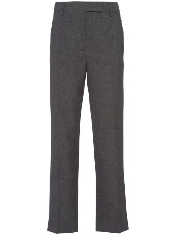 Prada Zip-pocket Wool Trousers